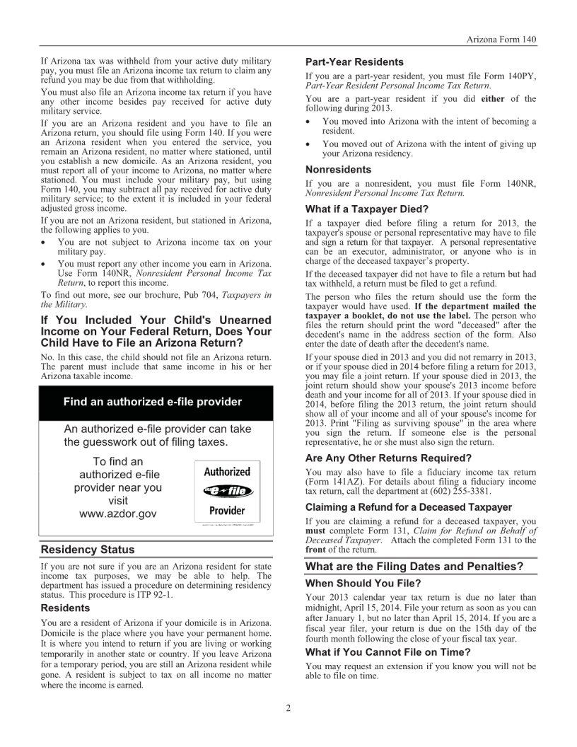 Az Form 140 ≡ Fill Out Printable PDF Forms Online