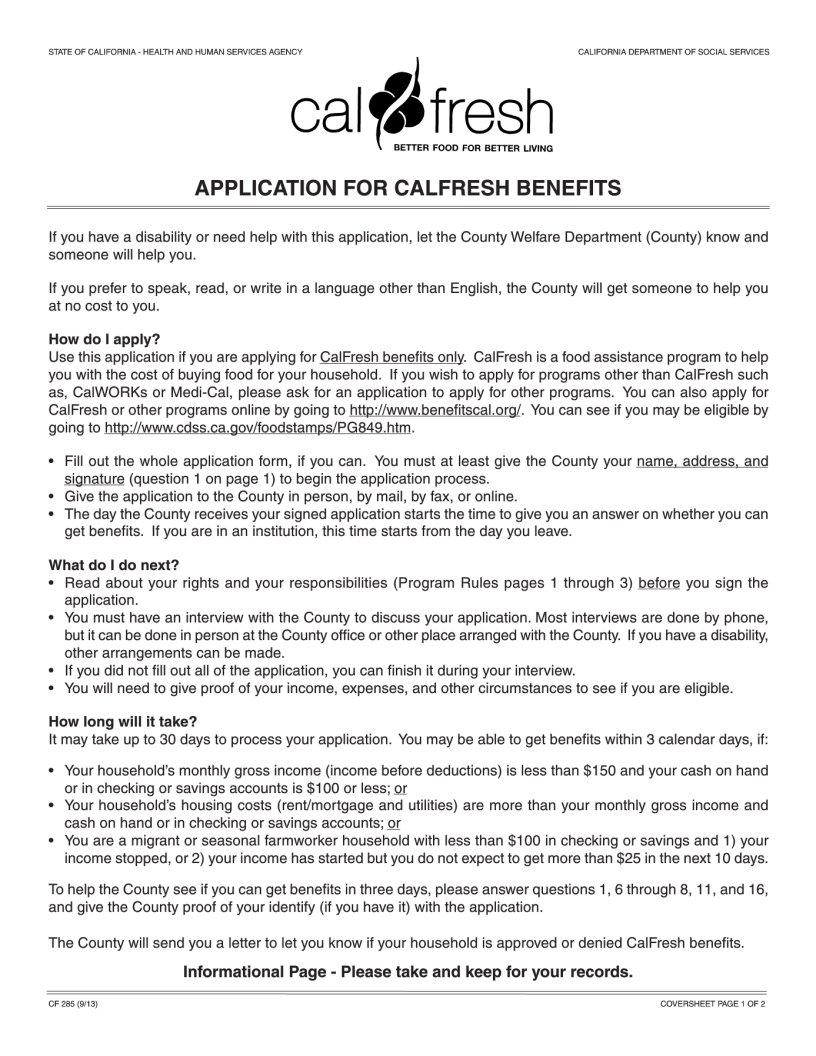 Cf 285 Form Fill Out Printable PDF Forms Online