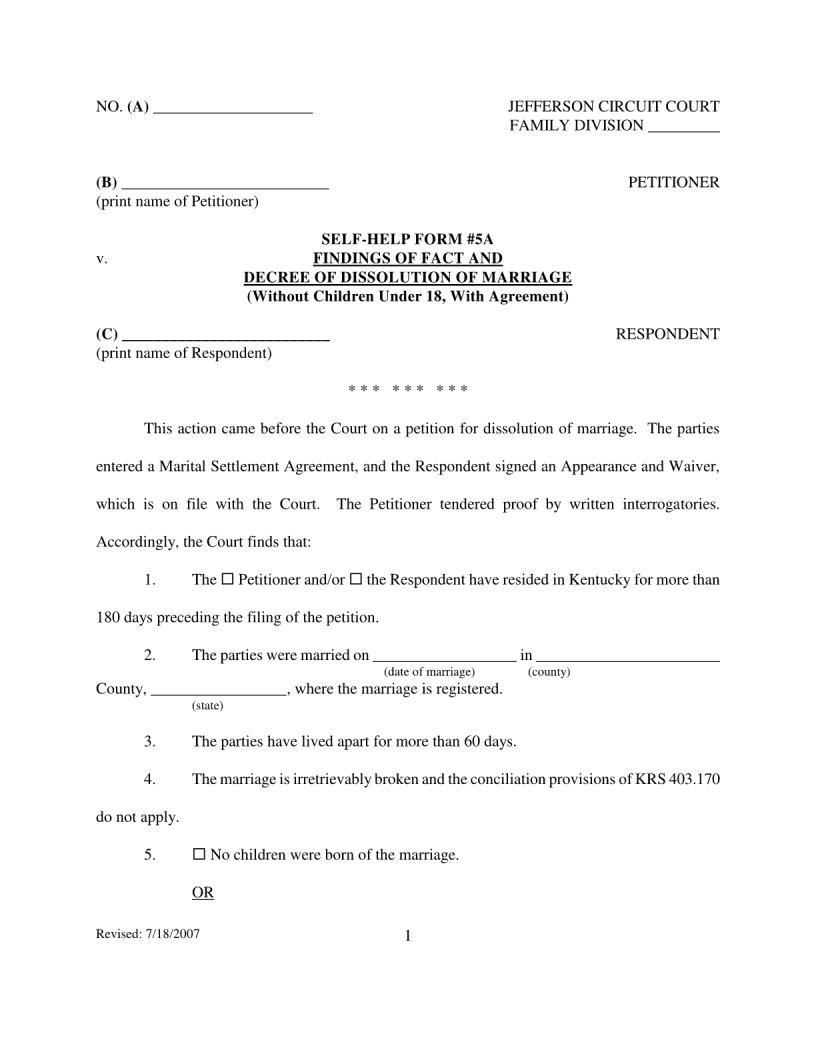 Form 1A Marriage ≡ Fill Out Printable PDF Forms Online