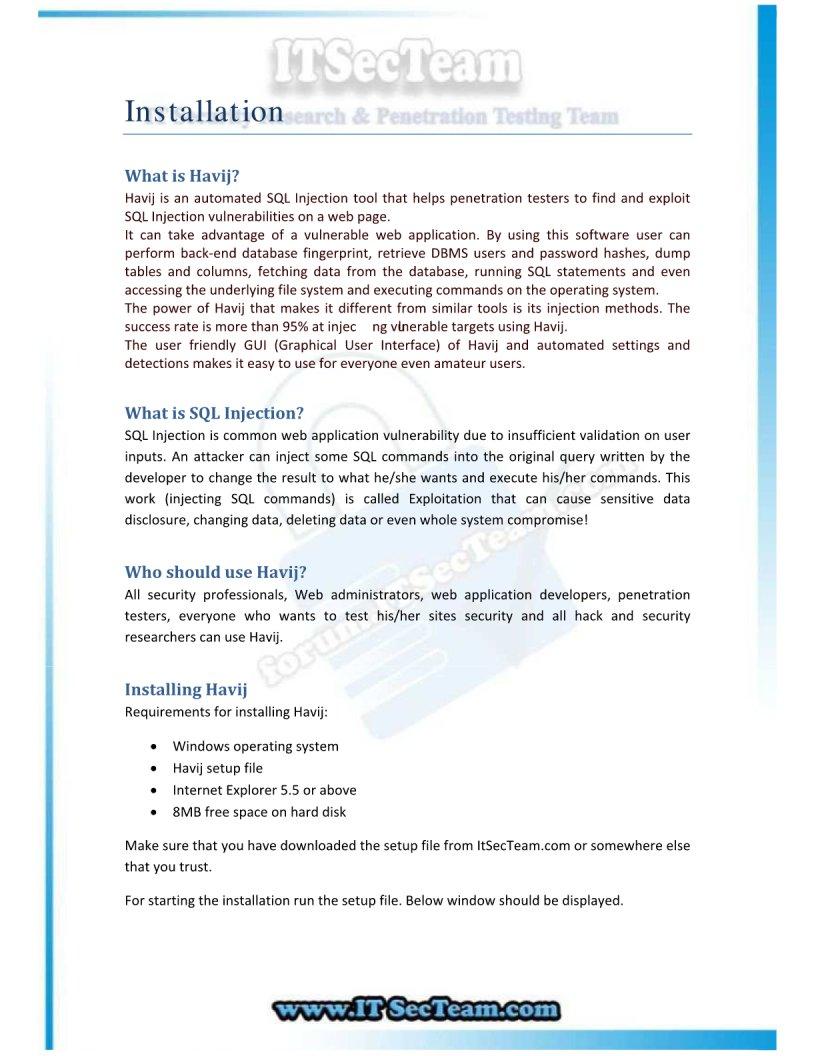 Havij Online Form ≡ Fill Out Printable PDF Forms Online