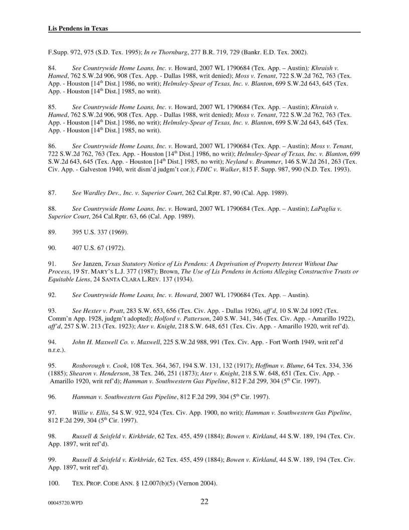 Lis Pendens Form Texas ≡ Fill Out Printable PDF Forms Online