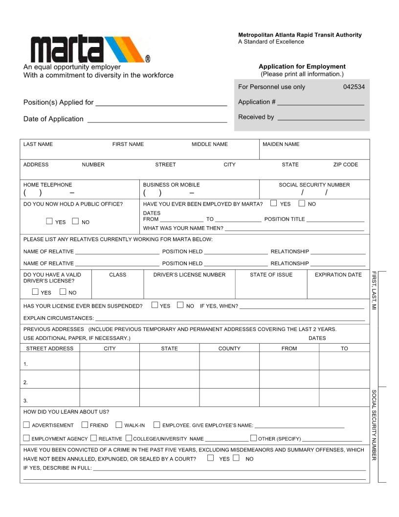 Marta Police Officer Form ≡ Fill Out Printable PDF Forms Online