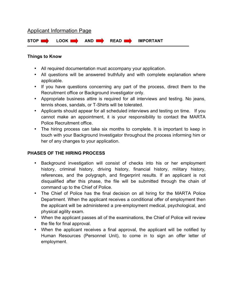 Marta Police Officer Form ≡ Fill Out Printable PDF Forms Online