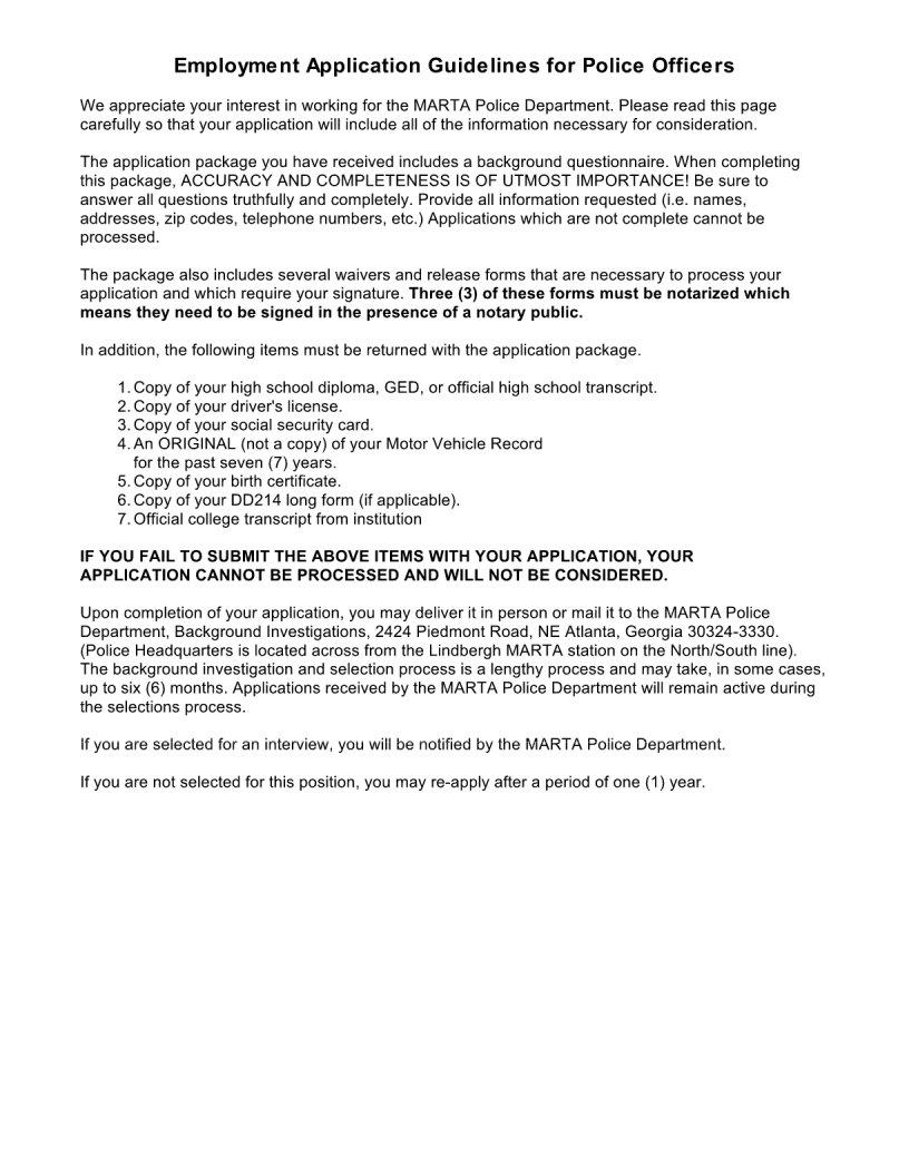 Marta Police Officer Form ≡ Fill Out Printable PDF Forms Online