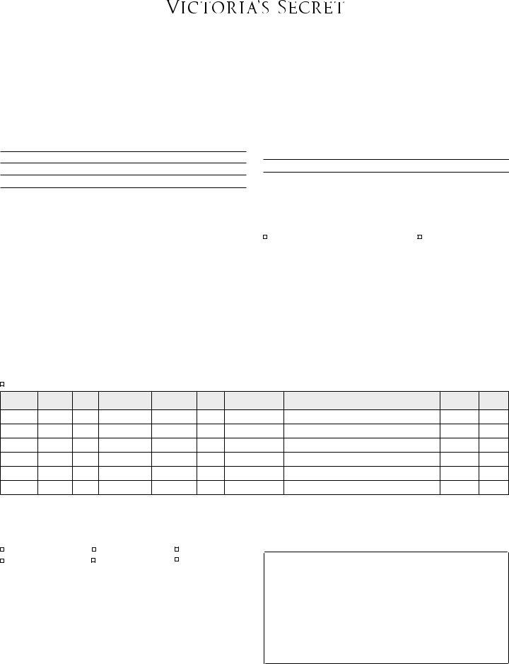 Victoria Secret Printable Return Form - Printable Forms Free Online