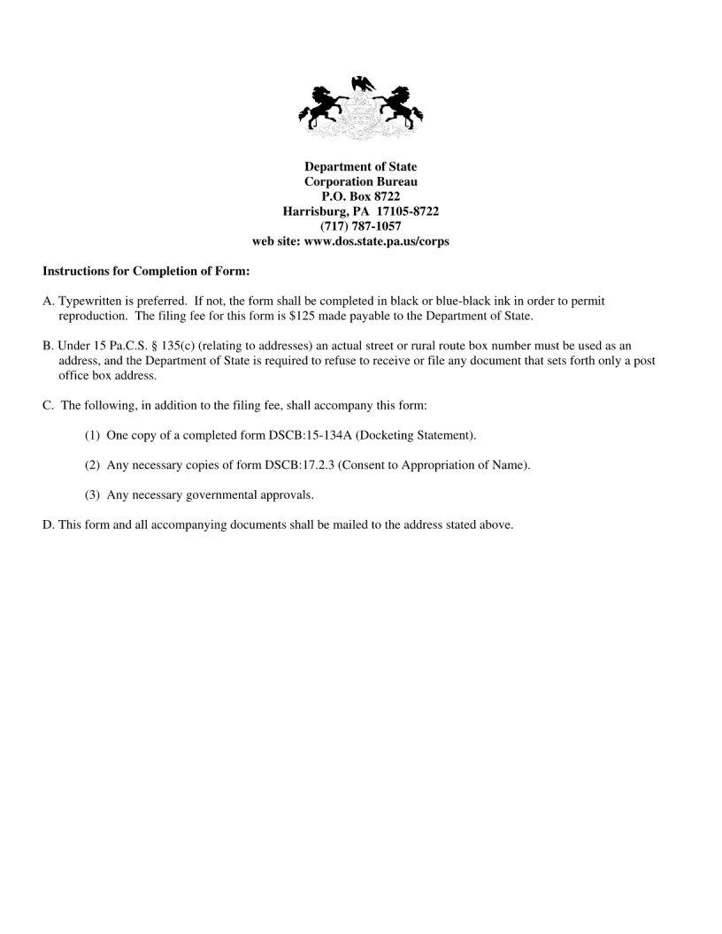 Certficate Of Organization Domestic Llc Sample Pa ≡ Fill Out Printable ...