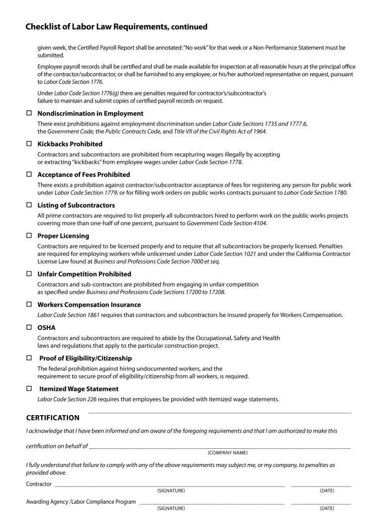 Checklist Labor Law ≡ Fill Out Printable PDF Forms Online