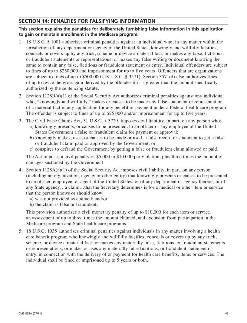 Cms 855A ≡ Fill Out Printable PDF Forms Online