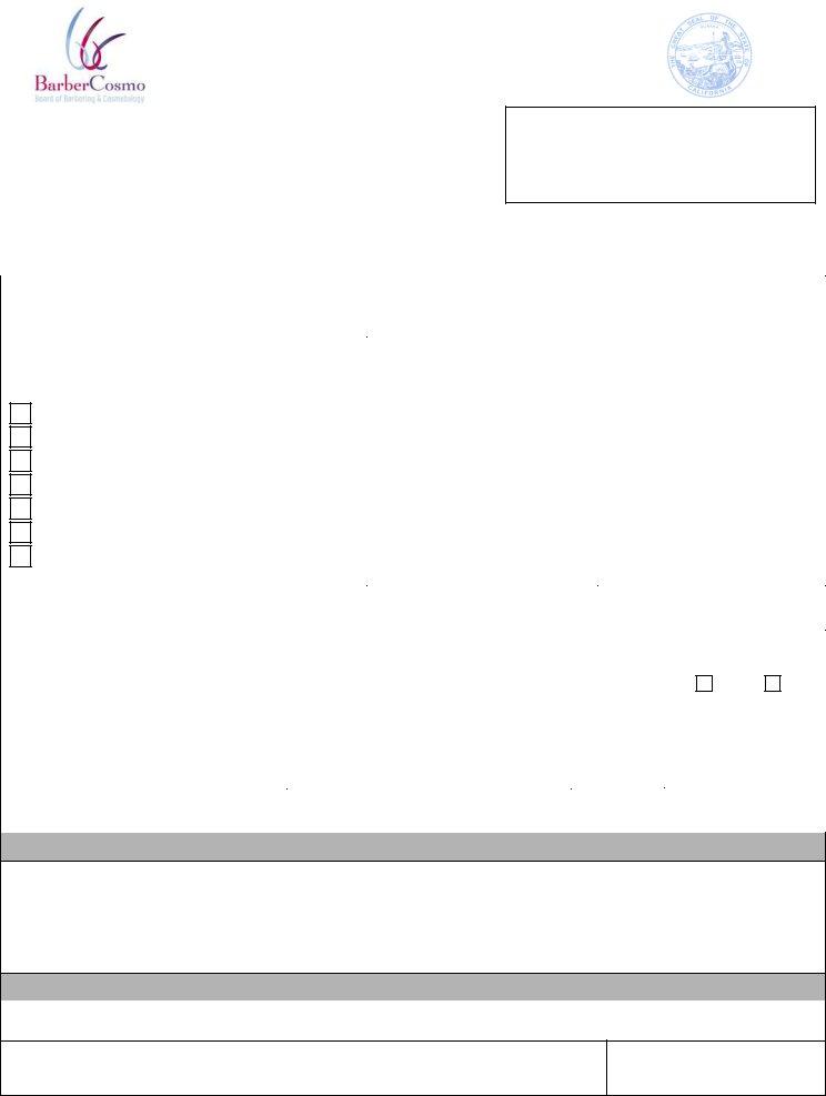 Cosmetology License Renewal California PDF Form - FormsPal