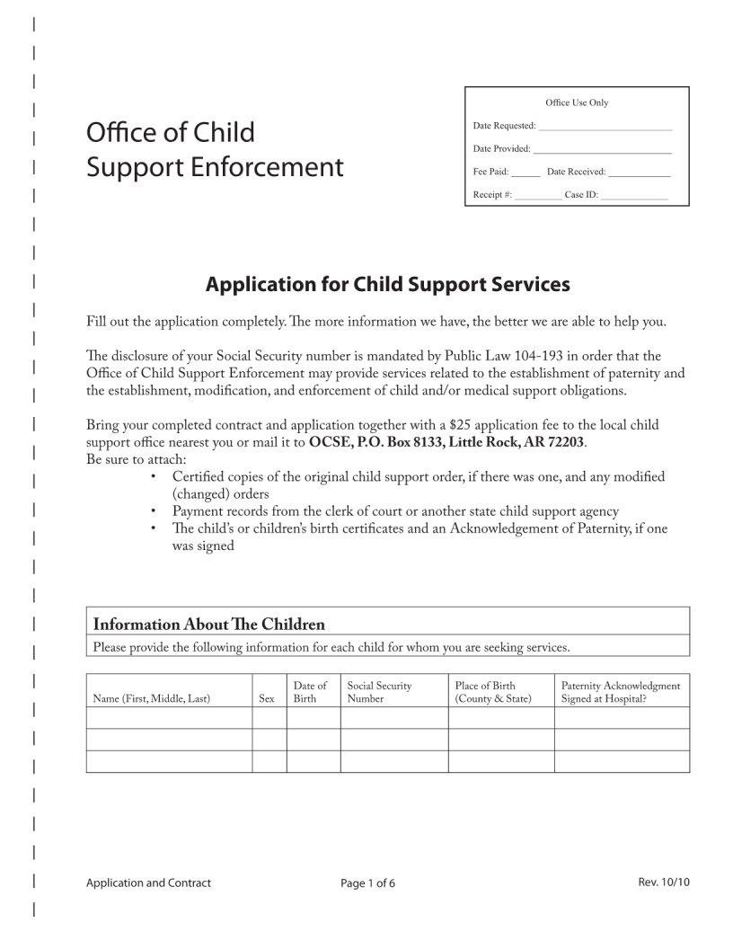 Custodial Party Child Support Application ≡ Fill Out Printable PDF ...