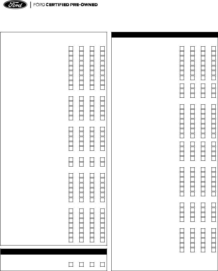 Ford Service Checklist ≡ Fill Out Printable PDF Forms Online