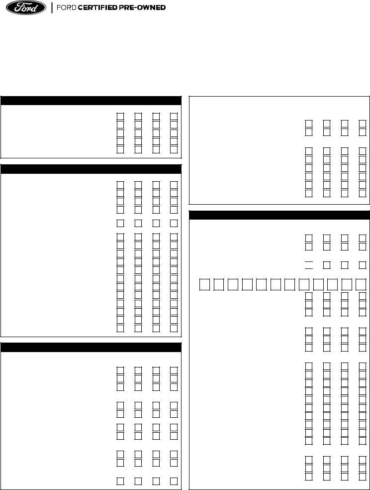 Ford Service Checklist ≡ Fill Out Printable PDF Forms Online