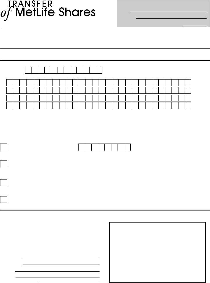 Met Life Stock Transfer Form ≡ Fill Out Printable PDF Forms Online