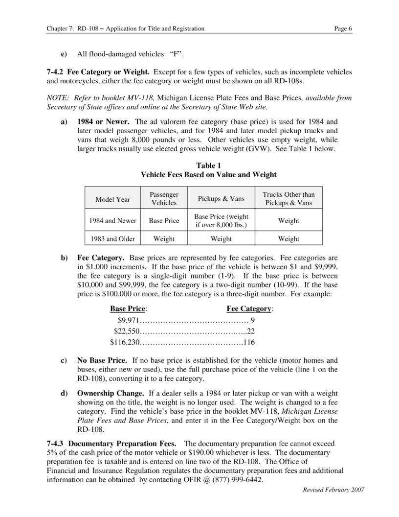 Michigan Category Weight ≡ Fill Out Printable PDF Forms Online