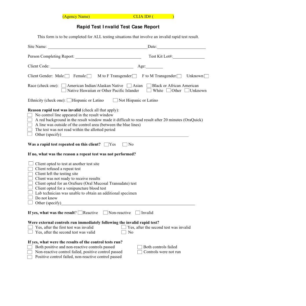 Negative Std Test Results Template Printable Word Searches