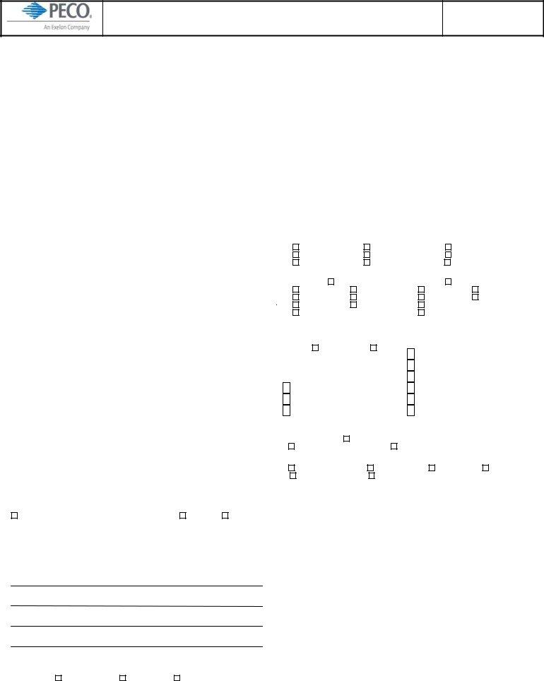 Peco Service And Meter Application PDF Form - FormsPal