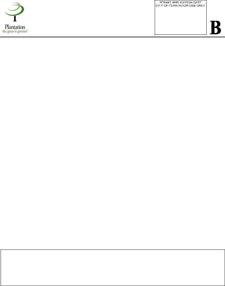 Plantation Building Permit ≡ Fill Out Printable PDF Forms Online