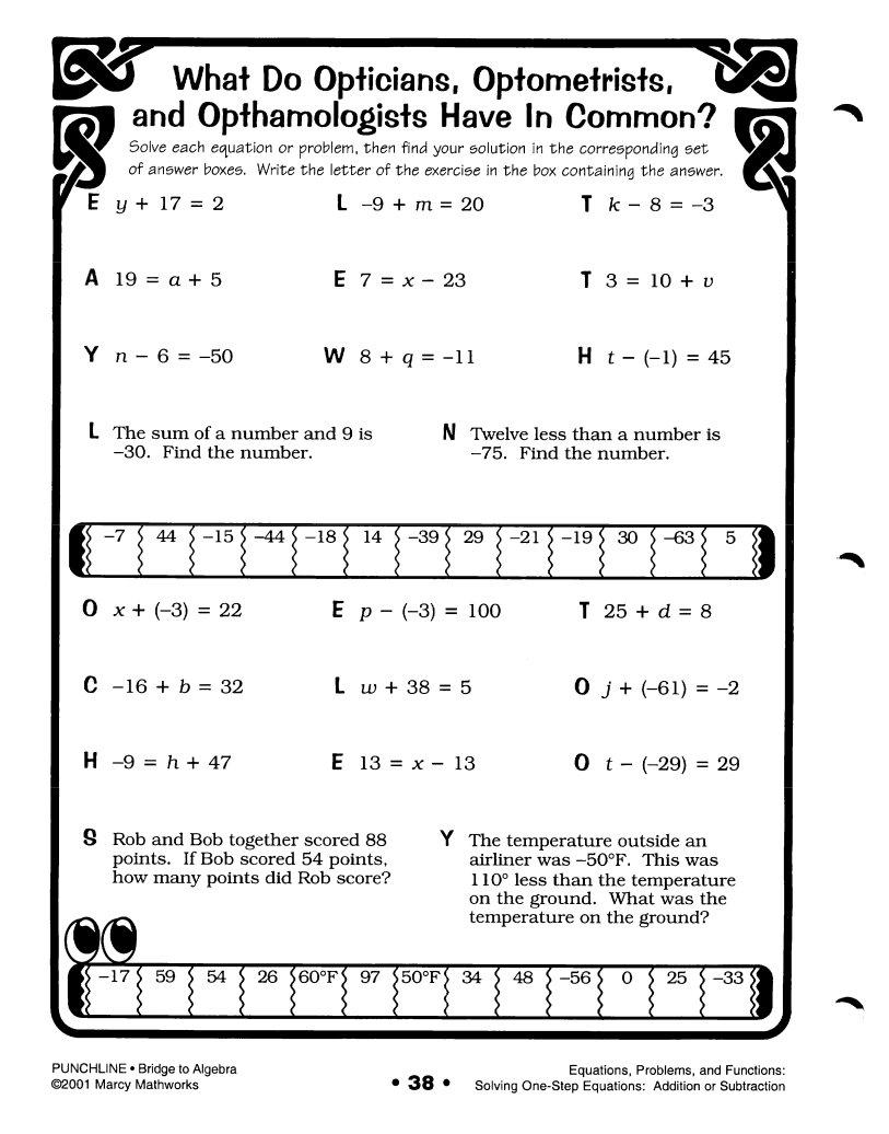 Punchline Bridge To Algebra ≡ Fill Out Printable PDF Forms Online