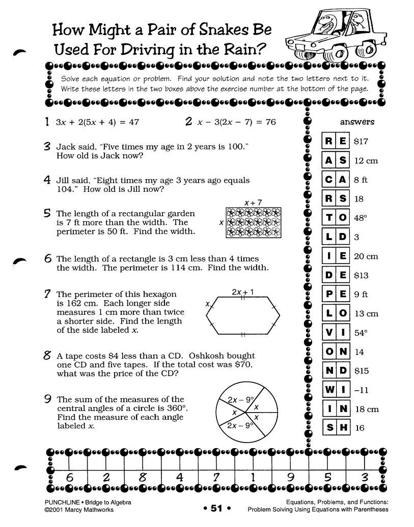 Punchline Bridge To Algebra ≡ Fill Out Printable PDF Forms Online