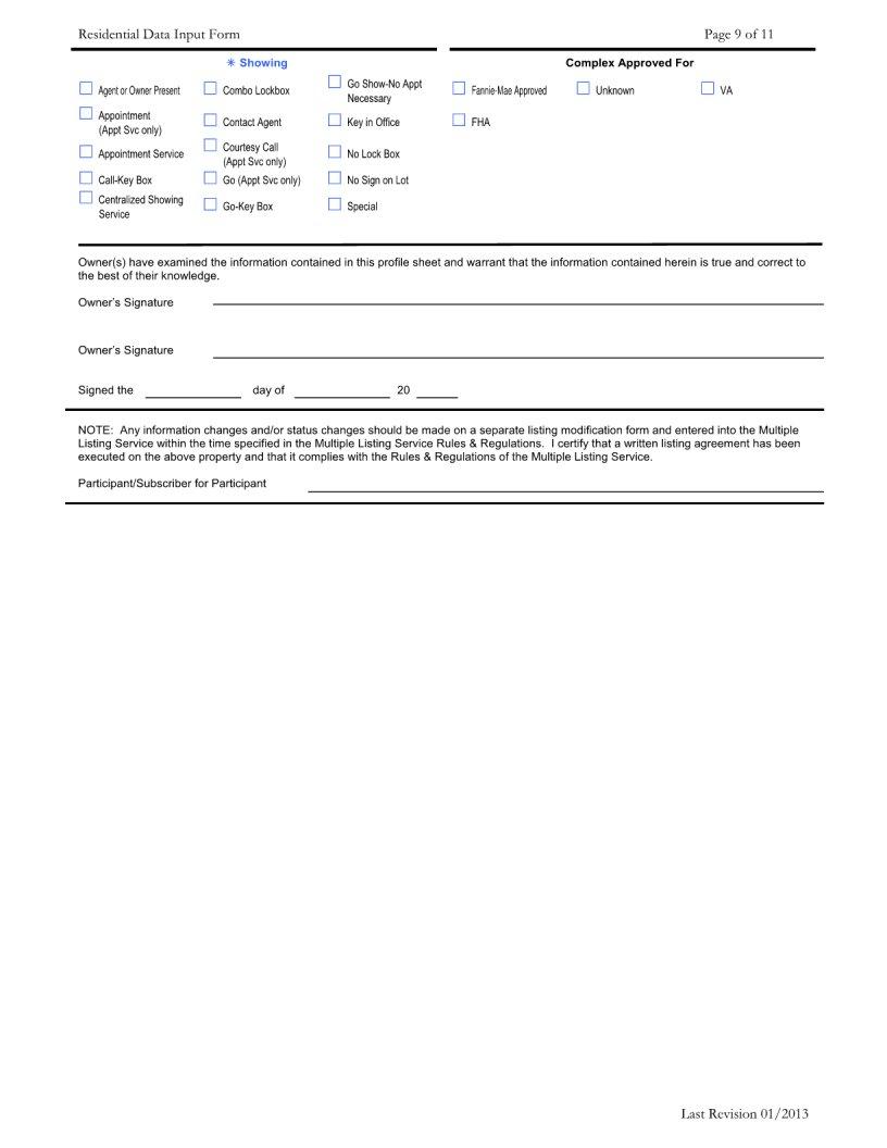 Residential Data Input Form ≡ Fill Out Printable PDF Forms Online