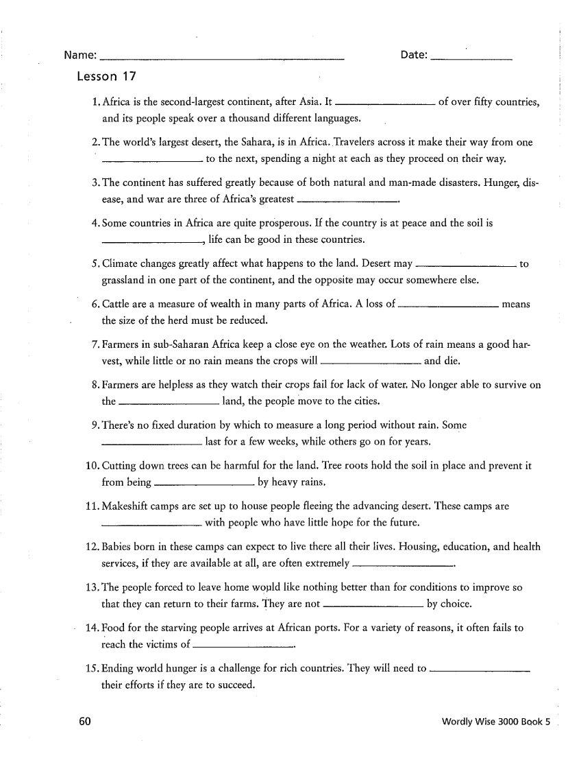 Wordly Wise 3000 Book 5 ≡ Fill Out Printable PDF Forms Online