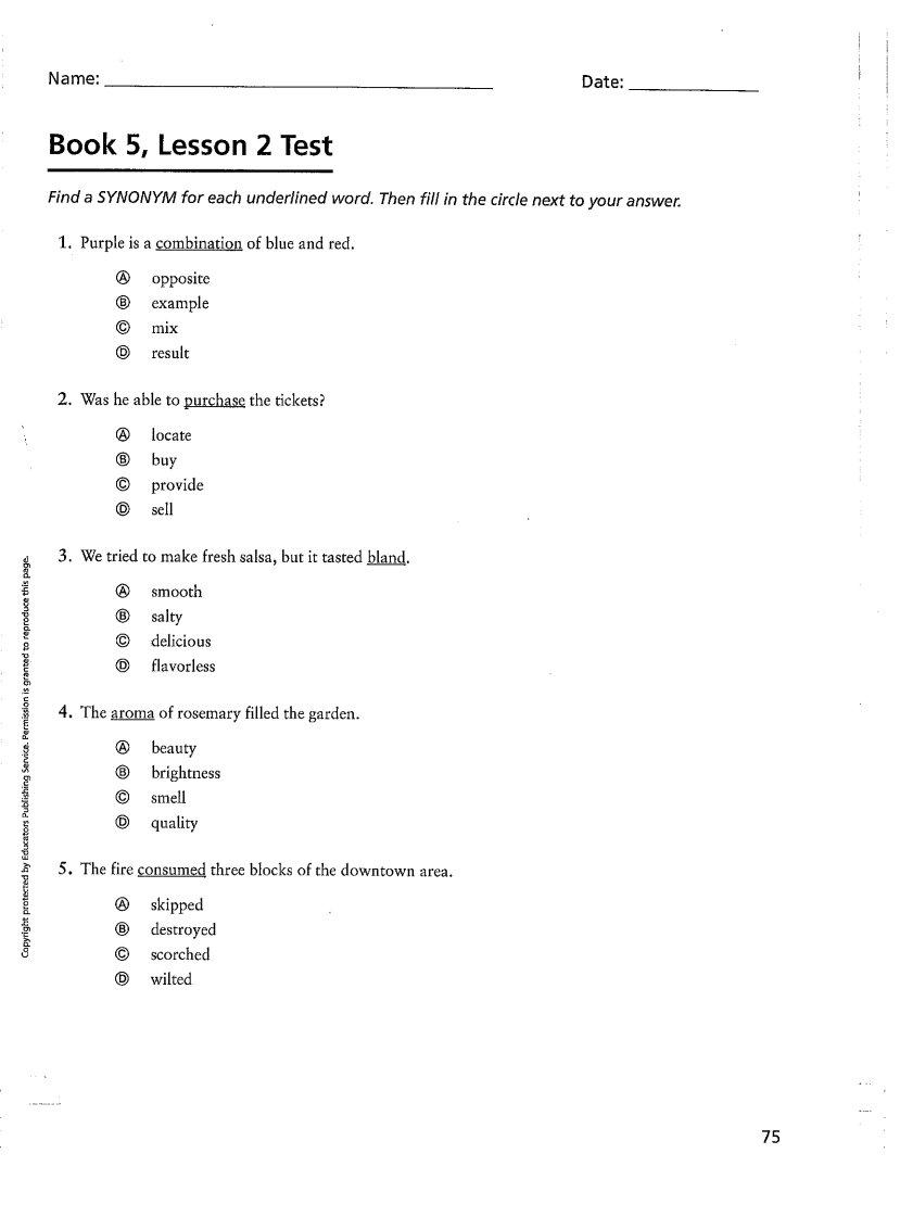 Wordly Wise 3000 Book 5 ≡ Fill Out Printable PDF Forms Online