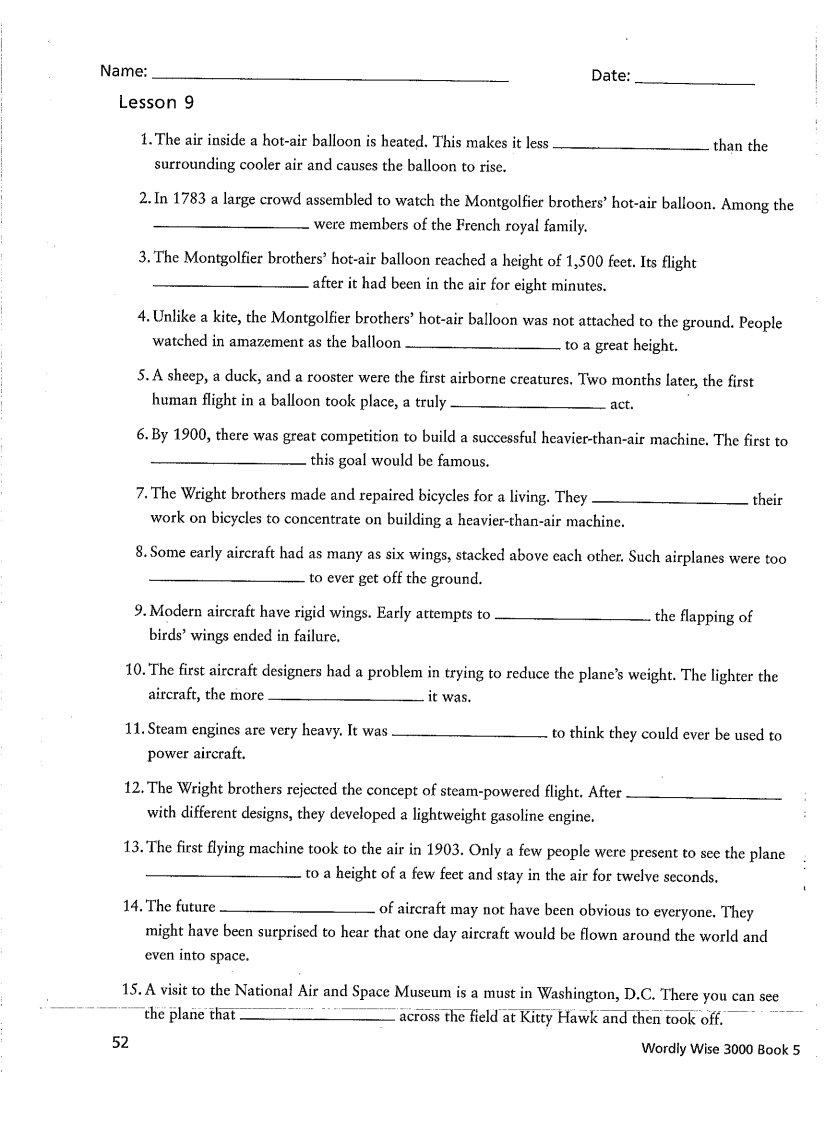 Wordly Wise 3000 Book 5 ≡ Fill Out Printable PDF Forms Online