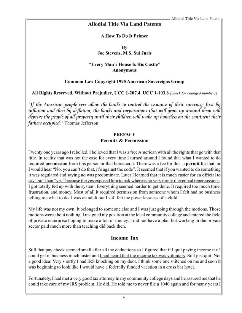 Allodial Title Fill Out Printable PDF Forms Online