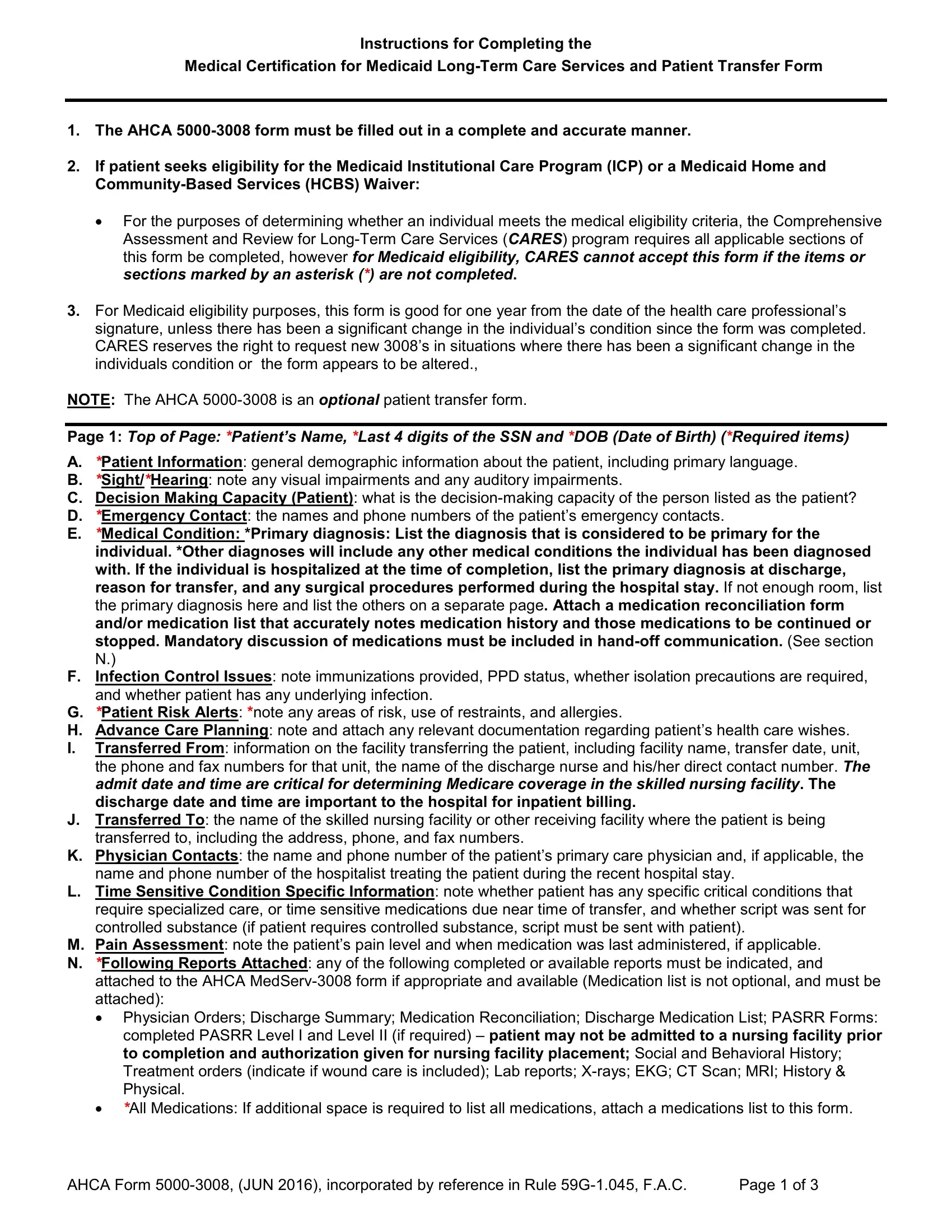 AHCA 5000 3008 Form Fill Out Printable PDF Forms Online