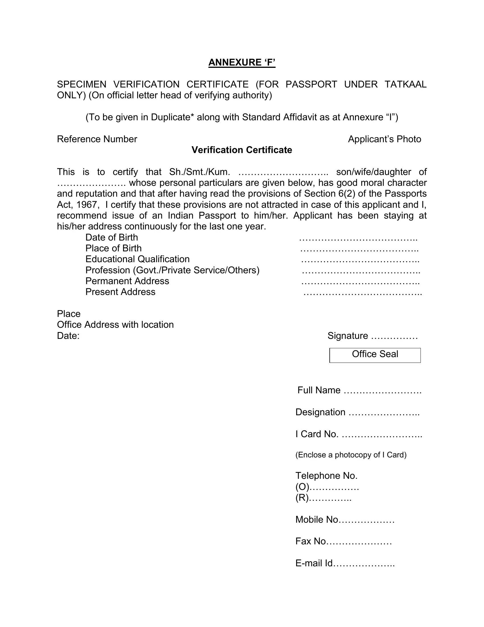 Annexure F Form Fill Out Printable PDF Forms Online