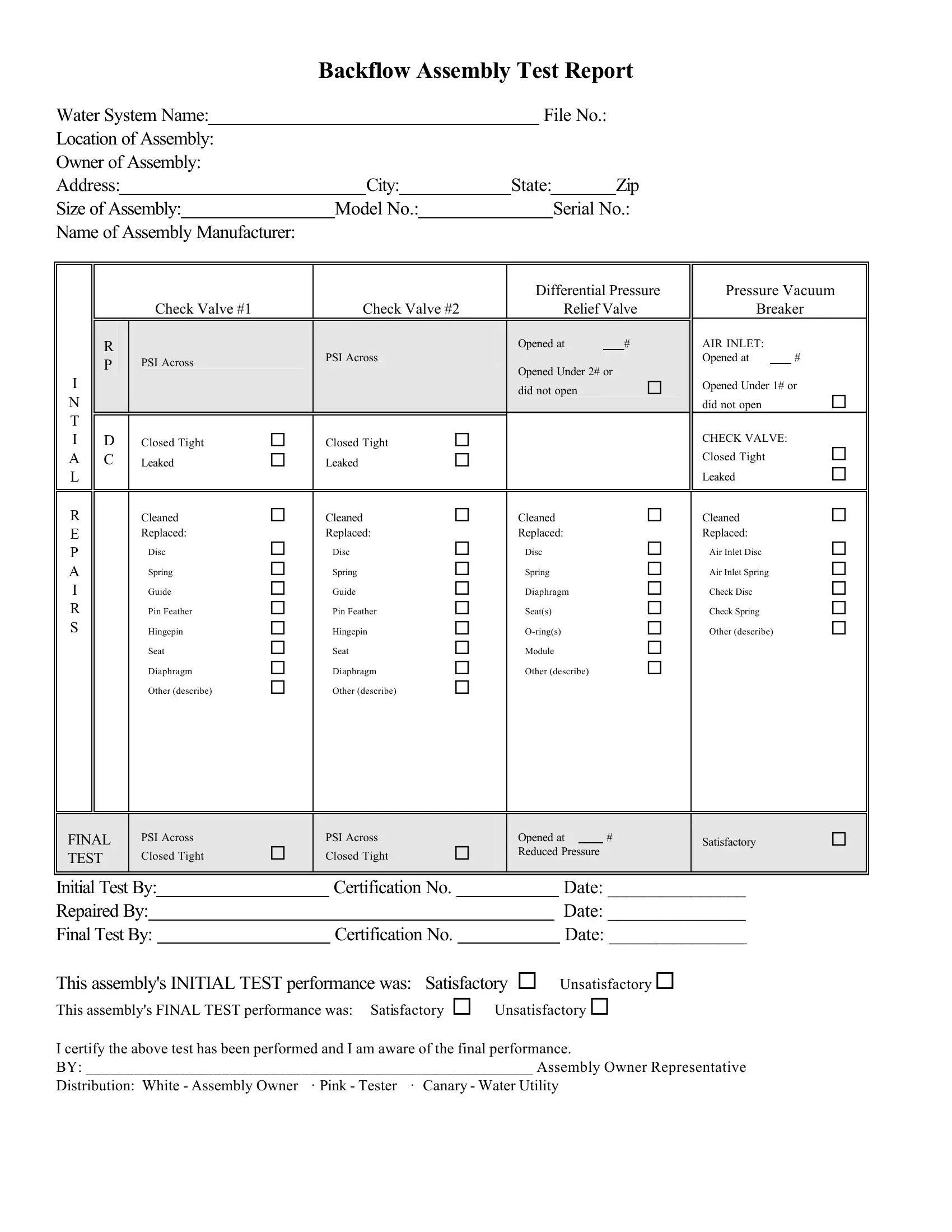 Backflow Assembly Test Report PDF Form FormsPal Backflow Assembly Test Report PDF Form FormsPal