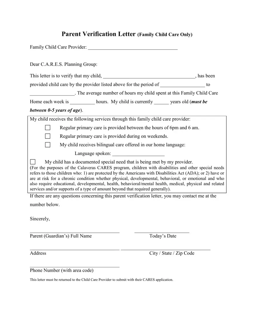 Child Care Payment Letter Fill Out Printable PDF Forms Online