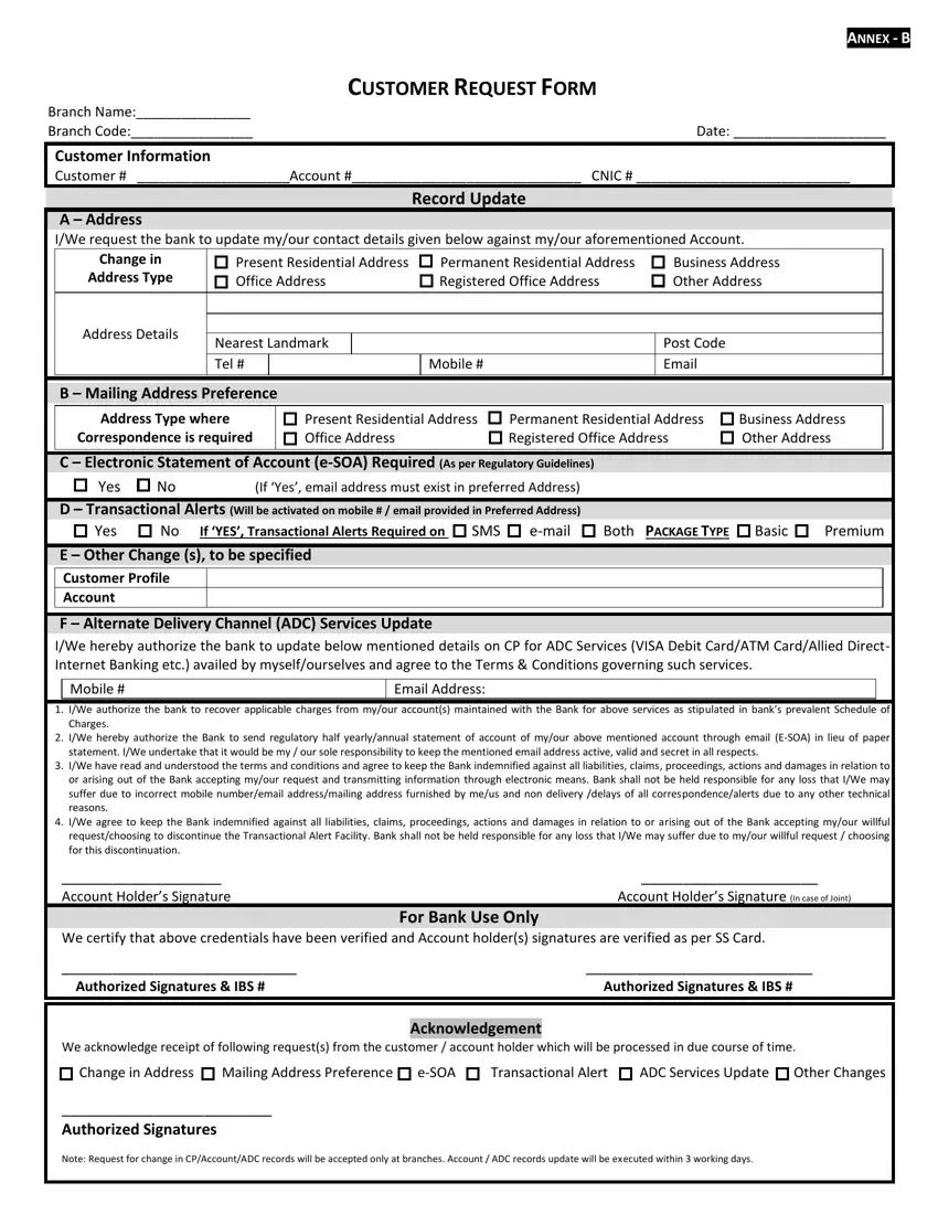 Customer Request Form Fill Out Printable PDF Forms Online