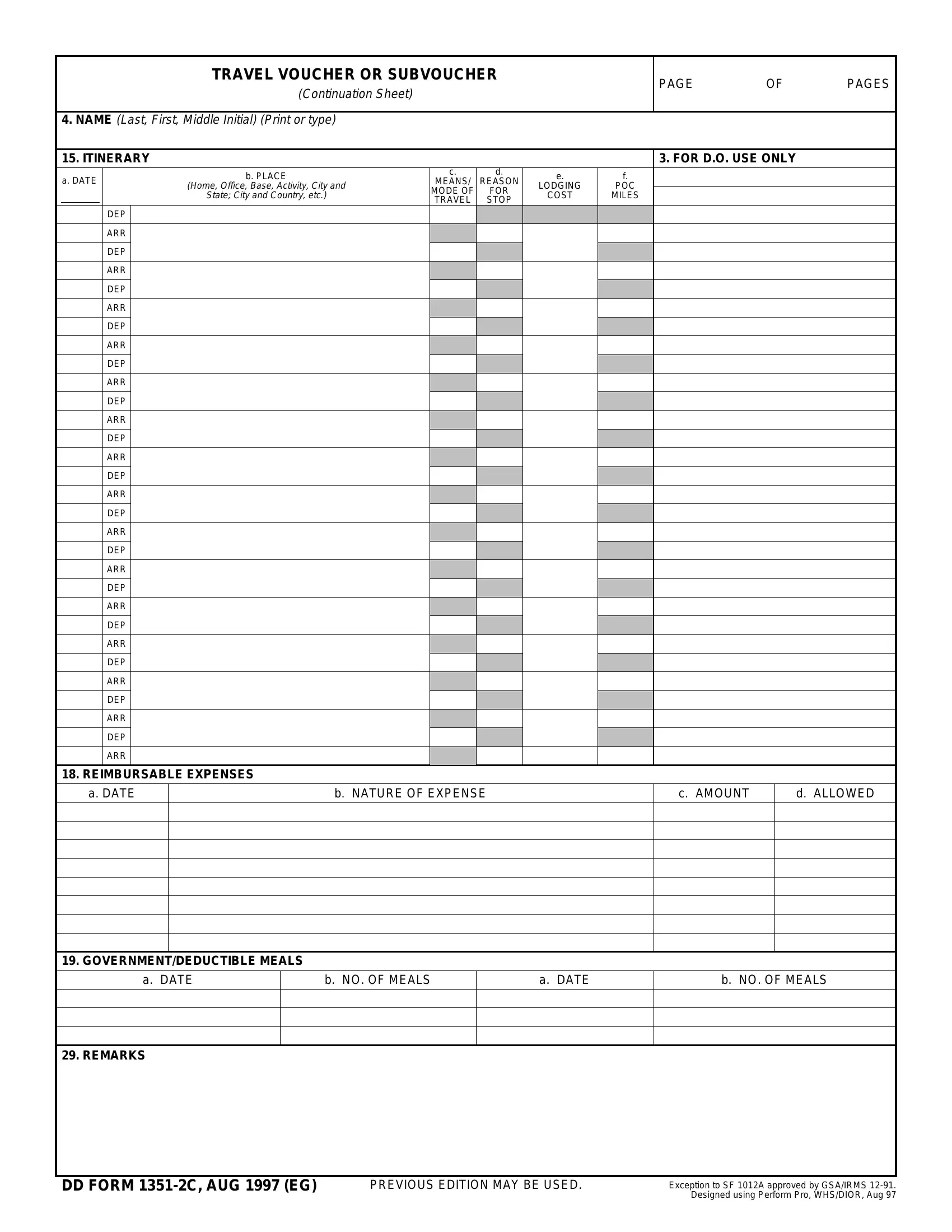 Dd Form 1351 2c 2011 - Printable Form 2025