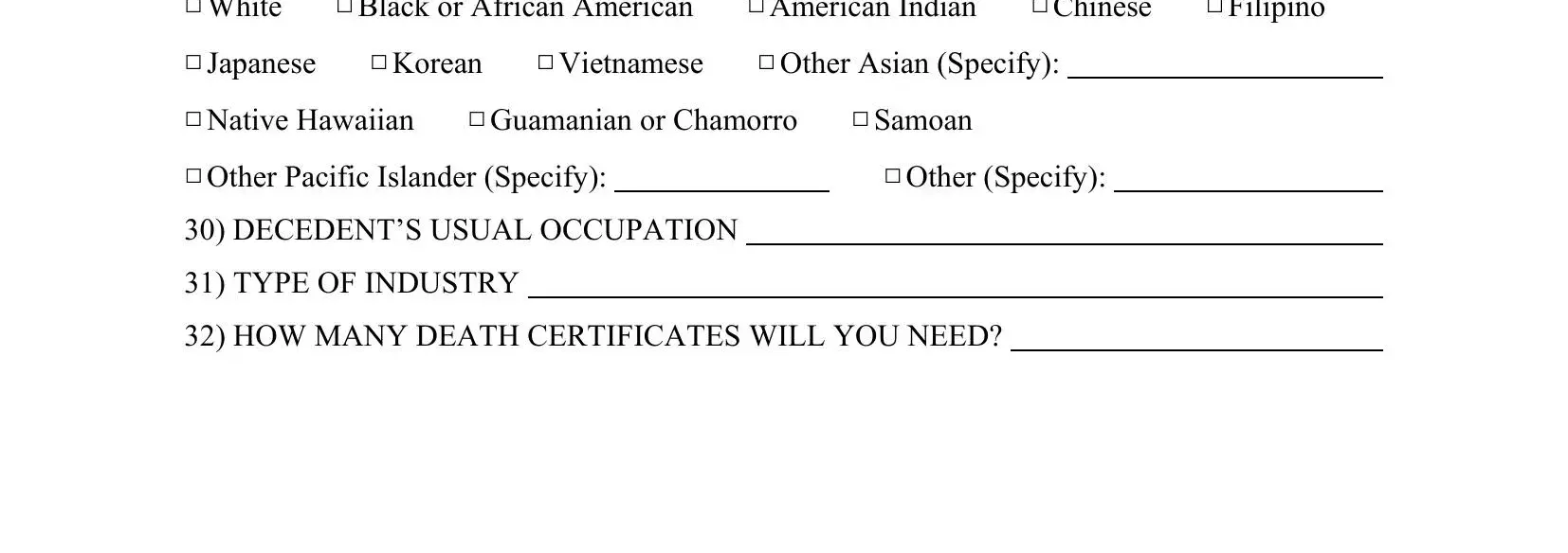 Death Certificate Worksheet ≡ Fill Out Printable PDF Forms Online