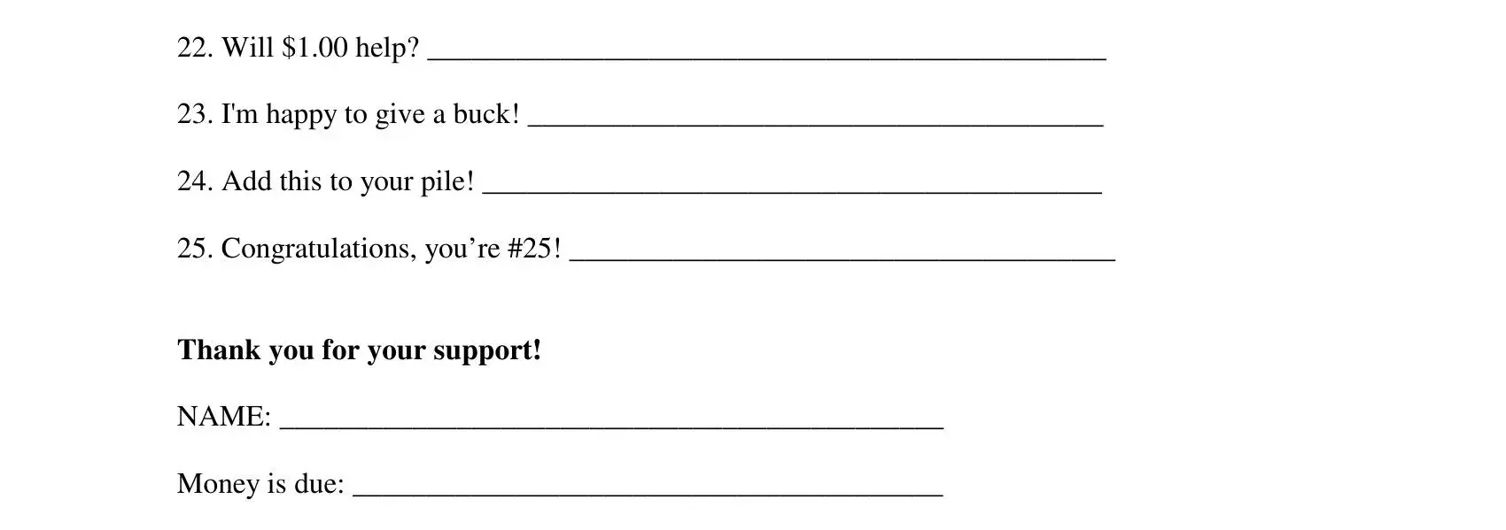 Donated A Dollar Form ≡ Fill Out Printable PDF Forms Online