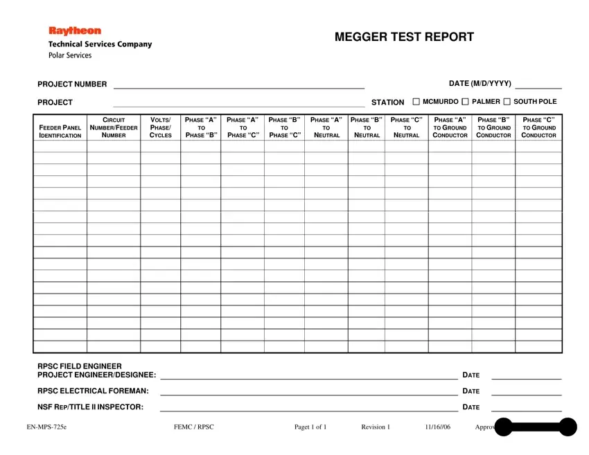 Form Megger Test Fill Out Printable PDF Forms Online
