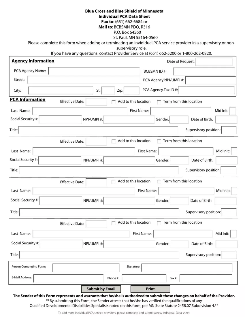 Individual Pca Form Fill Out Printable PDF Forms Online Individual Pca Form Fill Out Printable PDF Forms Online