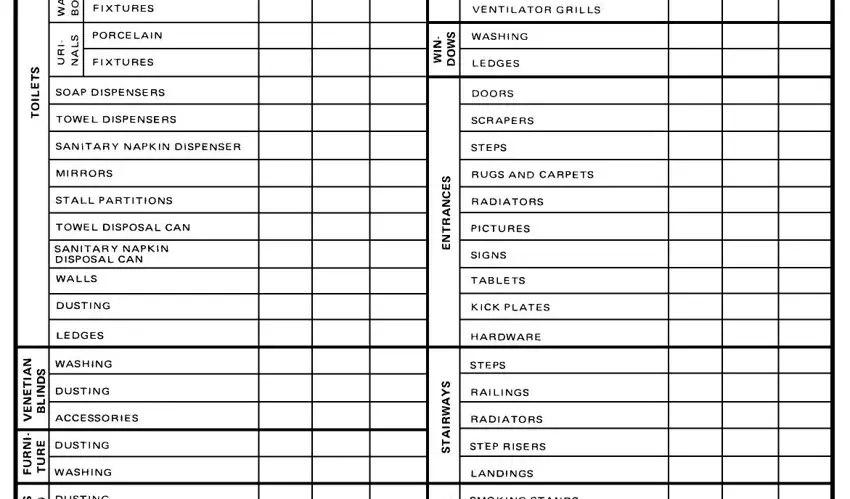 Janitorial Checklist Fill Out Printable PDF Forms Online
