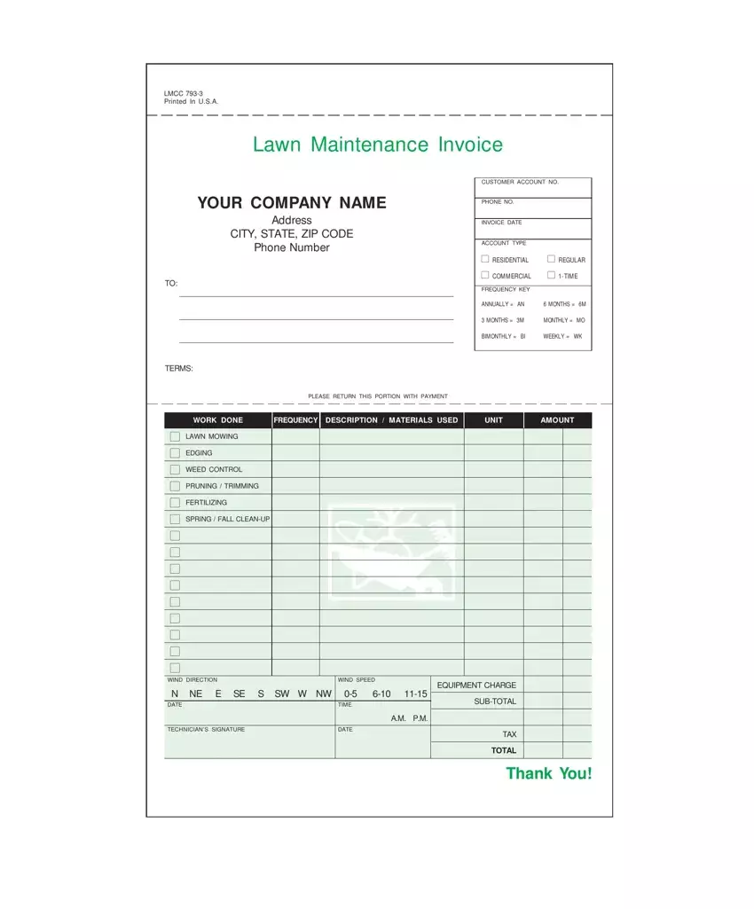Lawn Maintenance Invoice Template PDF Form FormsPal