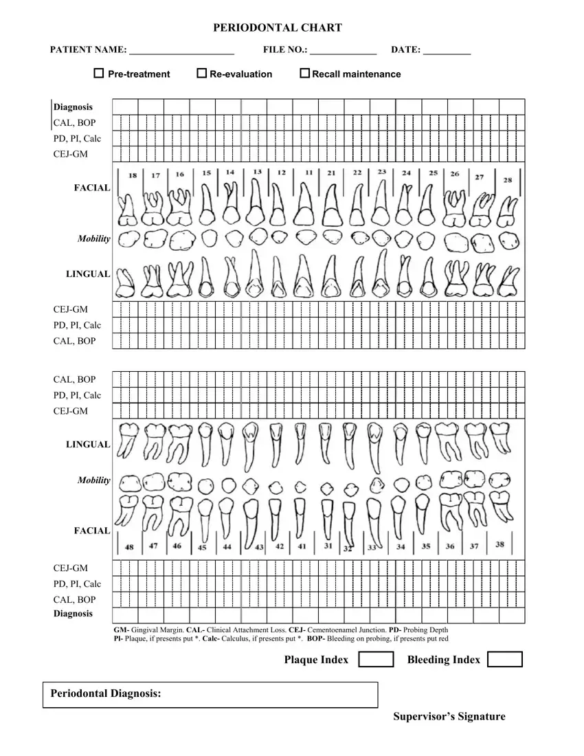 Perio Chart Form Fill Out Printable PDF Forms Online