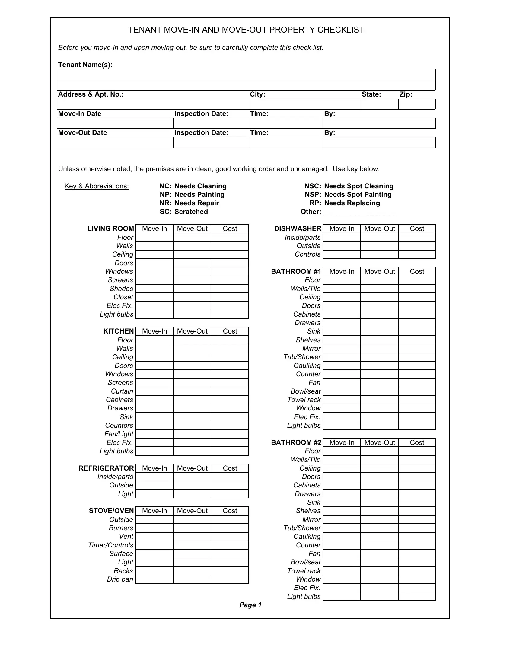 Tenant Move Out Checklist Form Fill Out Printable PDF Forms Online Tenant Move Out Checklist Form Fill Out Printable PDF Forms Online