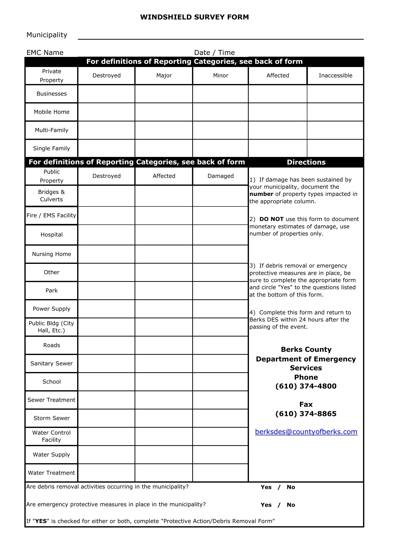 Windshield Survey Template Prntbl concejomunicipaldechinu gov co