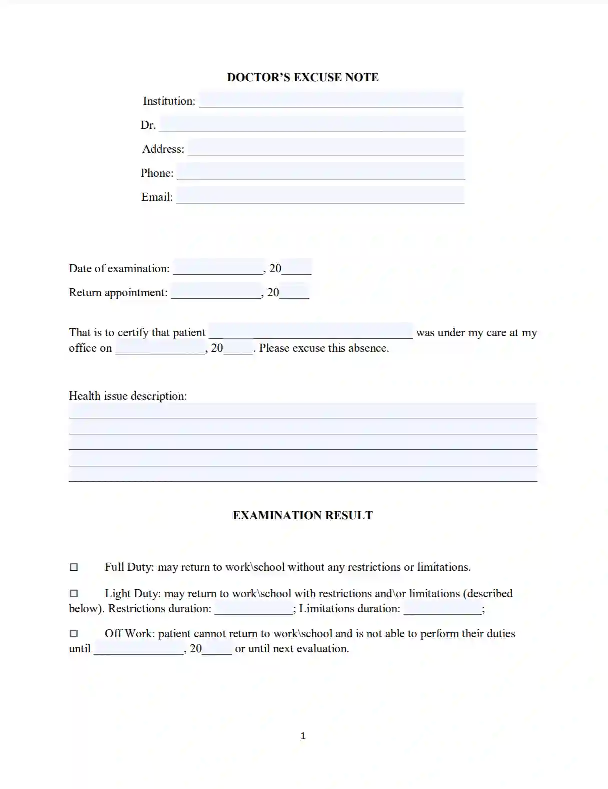 25 Free Doctor Note Excuse Templates Templatelab Ms Word Apple Pages 