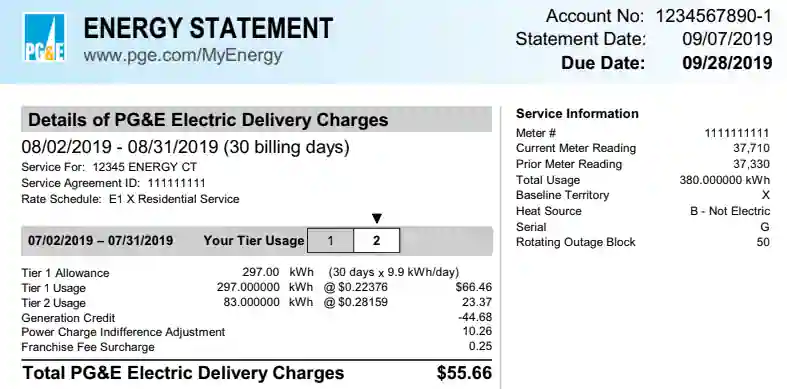 Blank Utility Bill Template Free